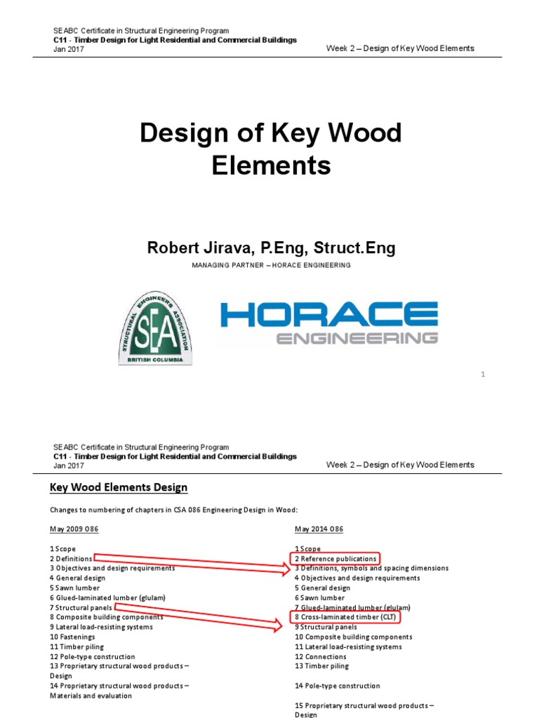 Week 2 - Design of Key Wood Elements PDF | PDF | Lumber | Wood
