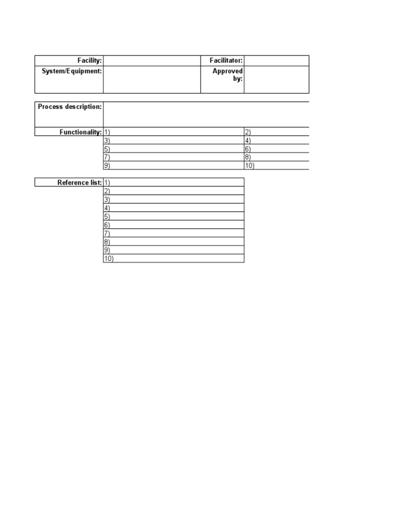 Blank FMEA Rev 00 (Example) | PDF | Bearing (Mechanical) | Turbine