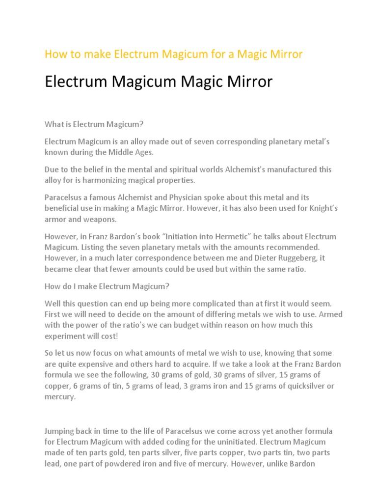 Electrum Magicum | PDF | Metals | Celsius