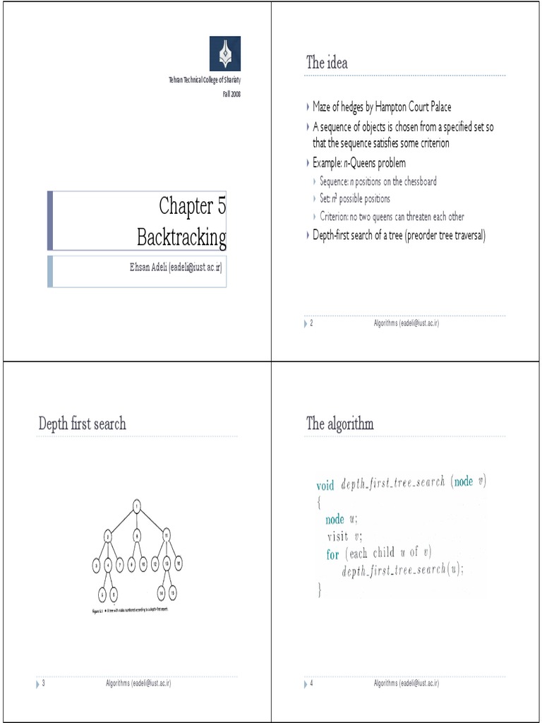 Chapter 5 - Backtracking PDF | PDF | Algorithms And Data Structures | Discrete Mathematics