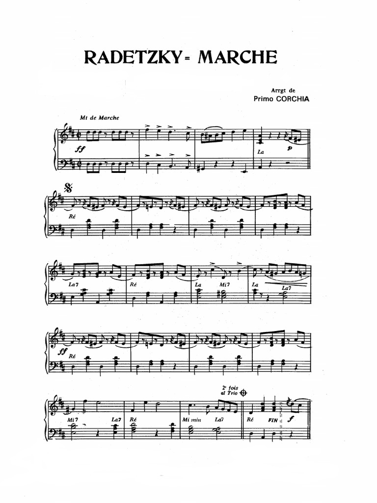 Partition Accordeon Gratuite Radetzky Marche | PDF