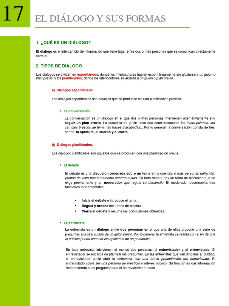 Tipos y funciones del diálogo | PDF | Comunicación