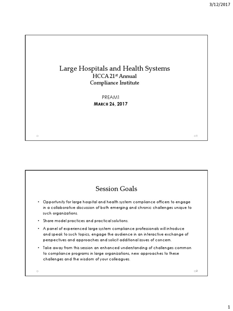 HCCA Compliance Presentation | PDF | Regulatory Compliance | Risk ...