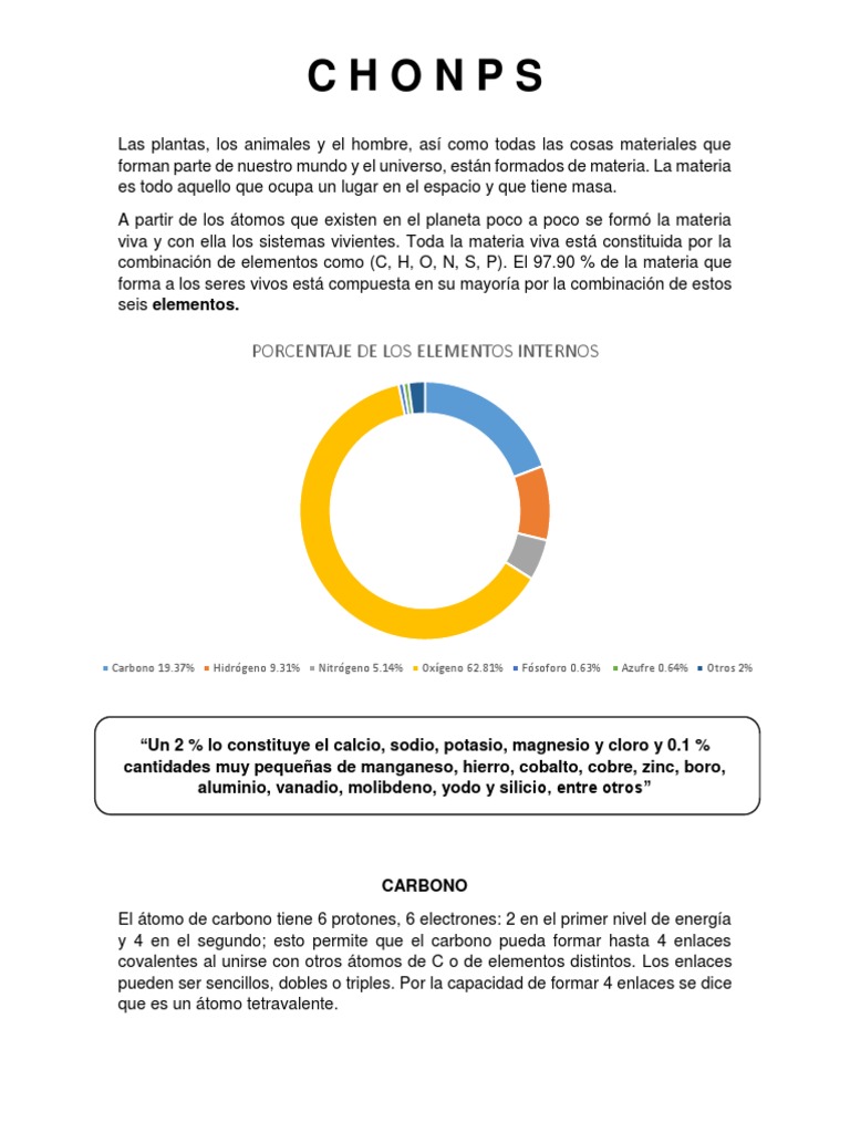 Los elementos químicos fundamentales para la vida: Carbono, Hidrógeno ...