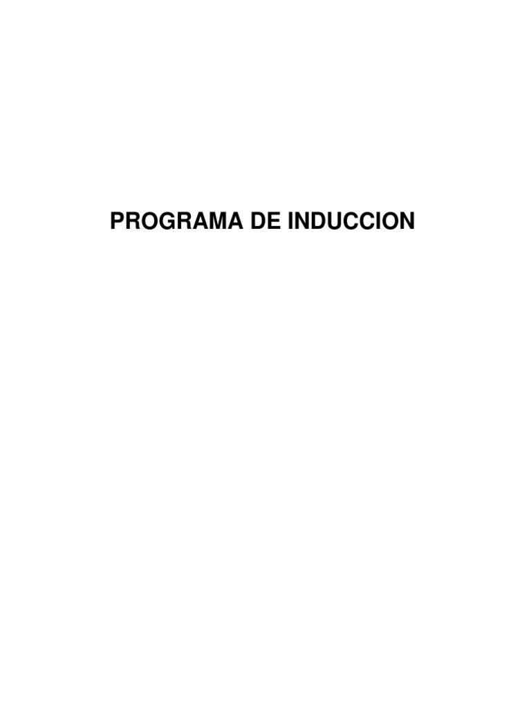 Programa de Induccion | Descargar gratis PDF | Razonamiento inductivo ...