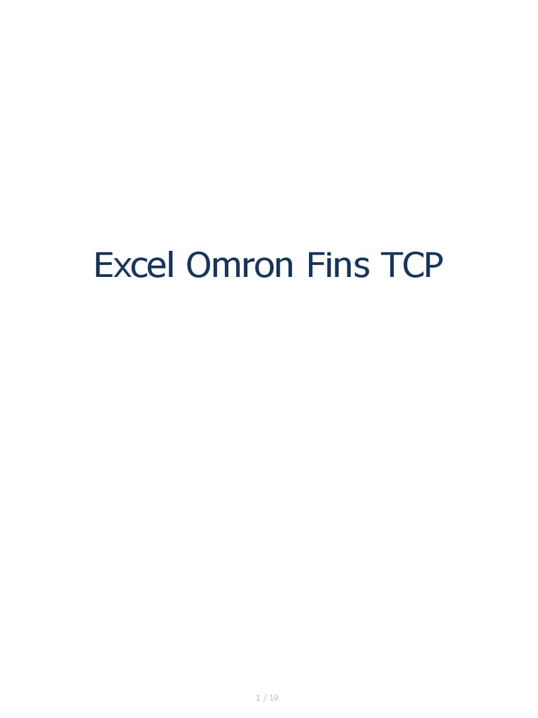 Excel Omron Fins TCP | PDF | Poco | Dirección IP