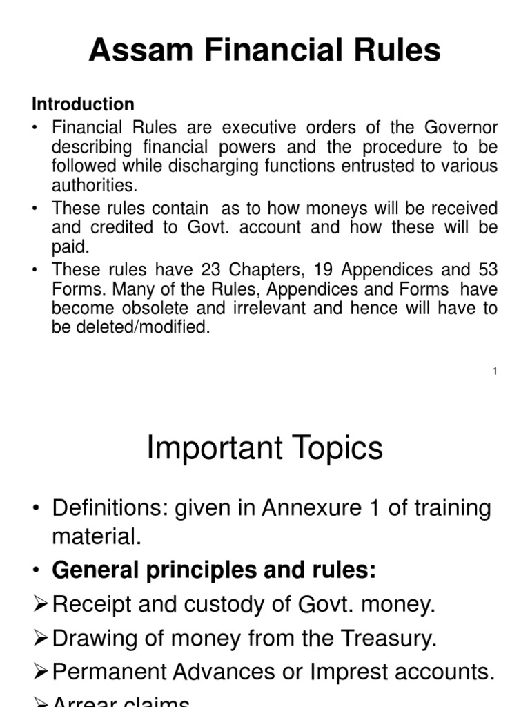 Assam Financial Rules | PDF | Money | Government Information