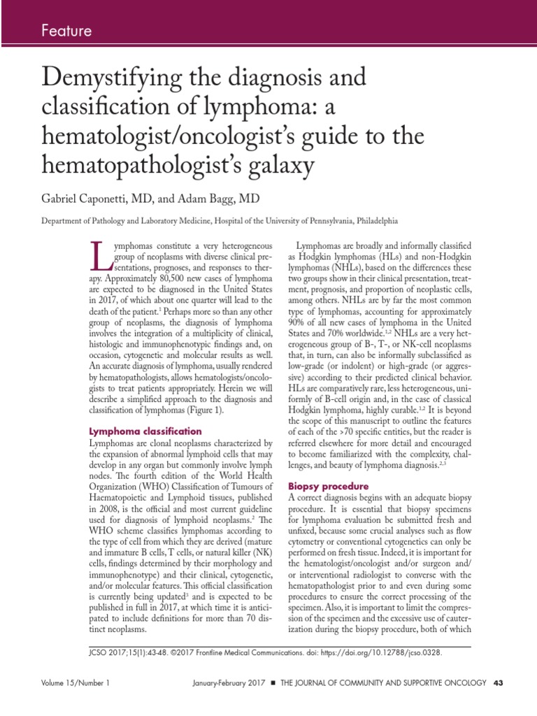Demystifying The Diagnosis and Classification of Lymphoma - Gabriel C. Caponetti, Adam Bagg ...