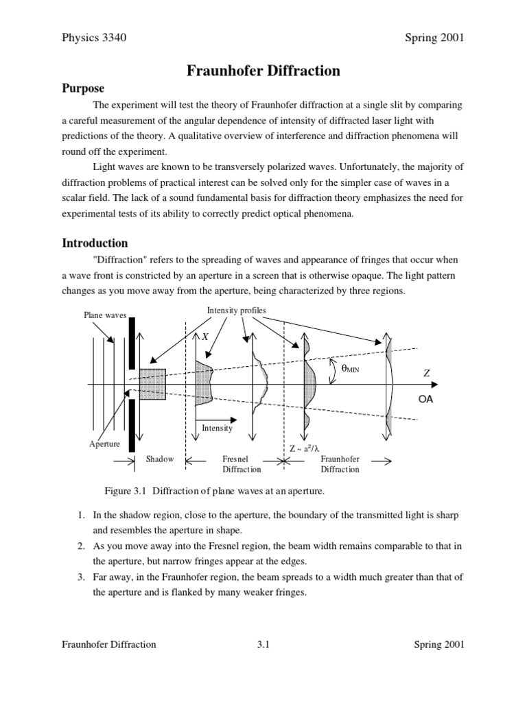 Fraunhofer Diffraction Experiment | PDF | Diffraction | Periodic Phenomena