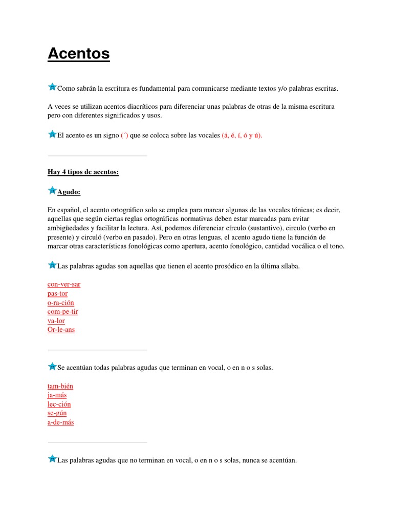 Acentos | PDF | Palabra | Gramática