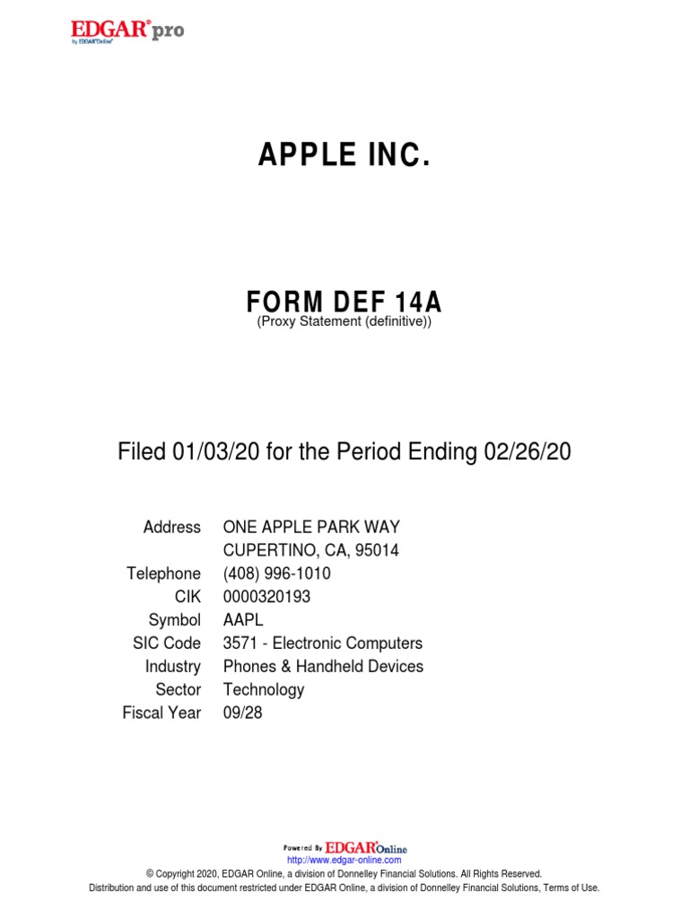 Apple Shareholders Meeting 2020 | PDF | Audit Committee | Board Of ...