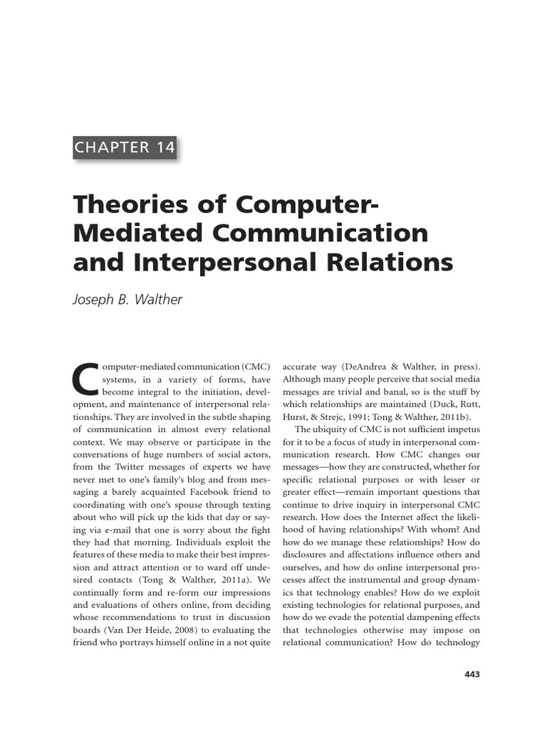 Theories of CMC PDF | PDF | Social Group | Computer Mediated Communication