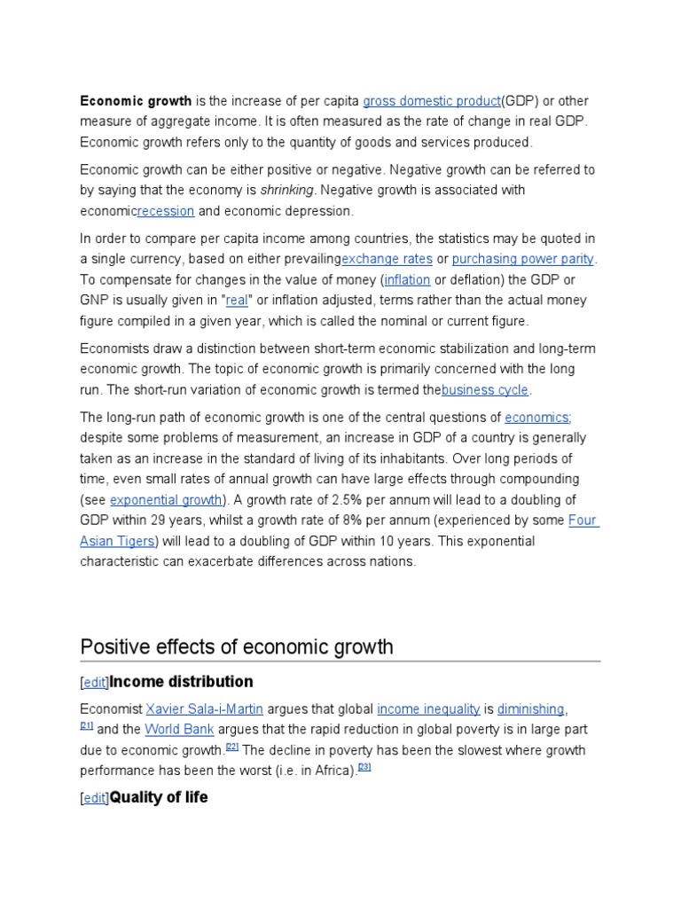 Understanding Economic Growth Dynamics | PDF | Economic Growth | Gross ...