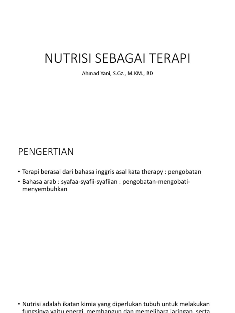 Part 9. Nutrisi Sebagai Terapi | PDF