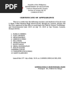 Certificate of Appearance-Template | PDF