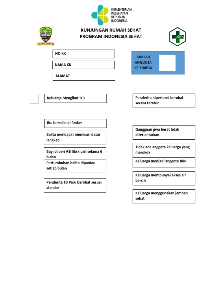 Stiker Kunjungan Rumah Sehat | PDF
