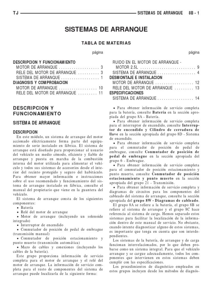 Guía Completa de Sistemas de Arranque | PDF | Relé | Transmisión (Mecánica)