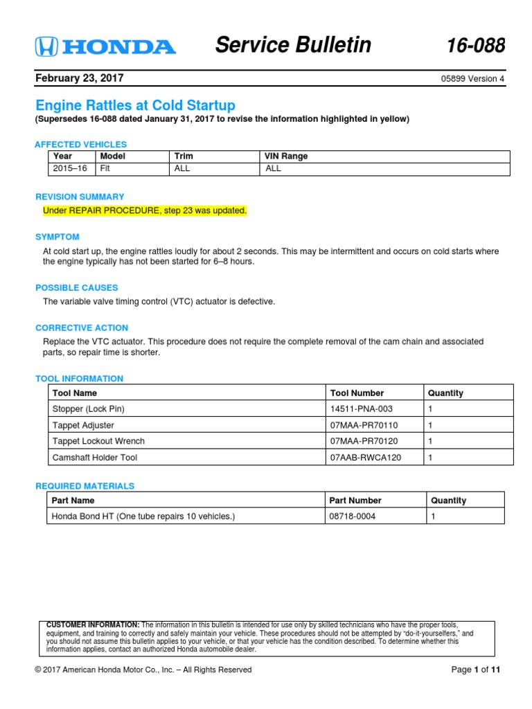 A16-088 - Actuador VTC - Honda FIT 2015 2016 | PDF | Throttle ...