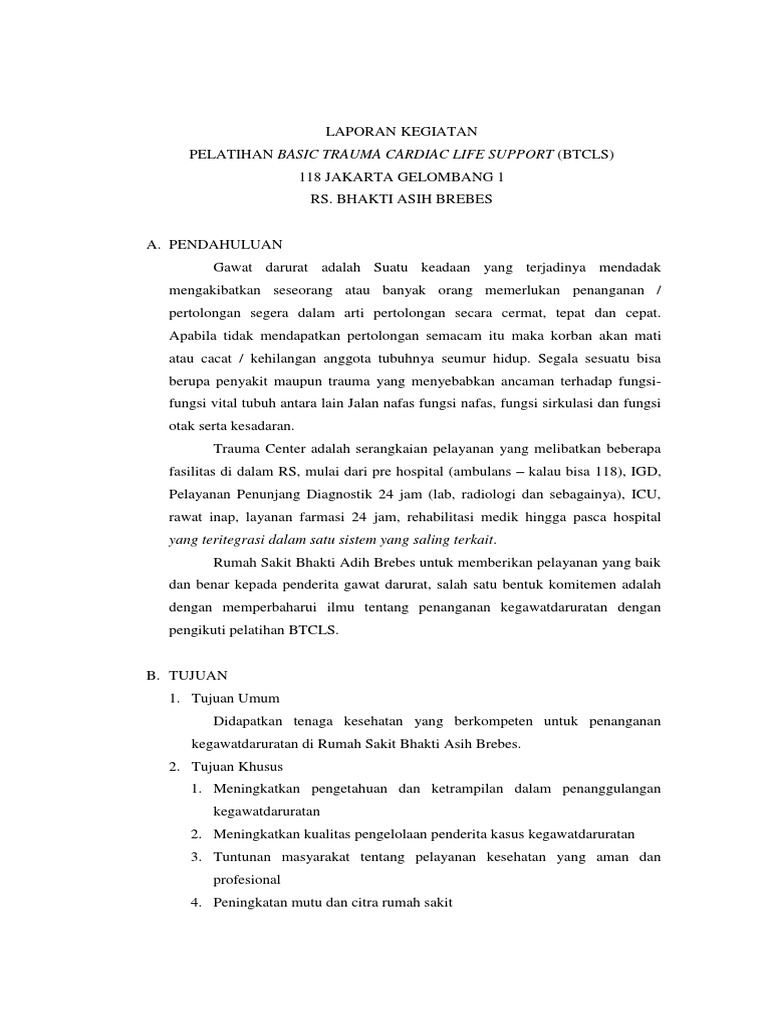 Laporan Kegiatan in House Training | PDF