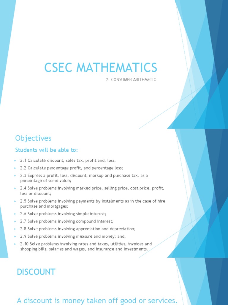 Consumer Arithmetic | PDF | Interest | Loans
