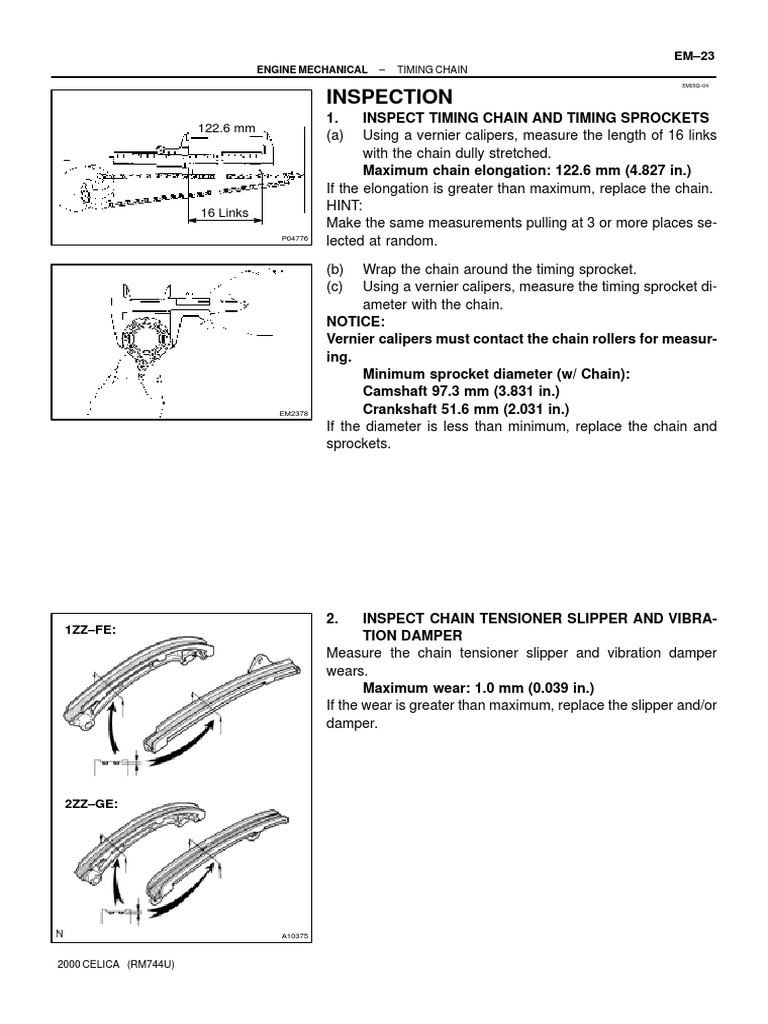 Timing Chain Inspection Guide | PDF | Propulsion | Engines