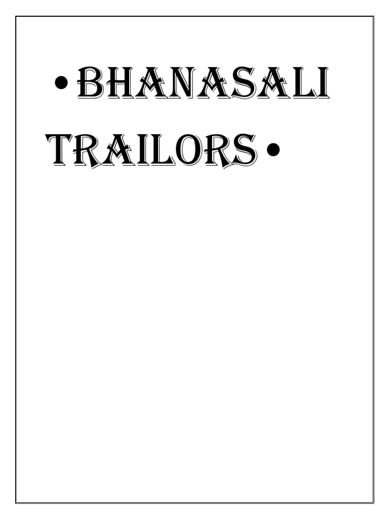 Document - Bhansali Trailors | PDF | Business | Economies