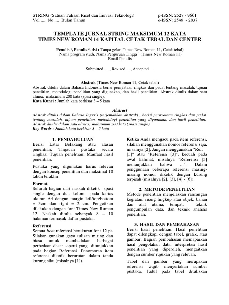 Template Jurnal String | PDF