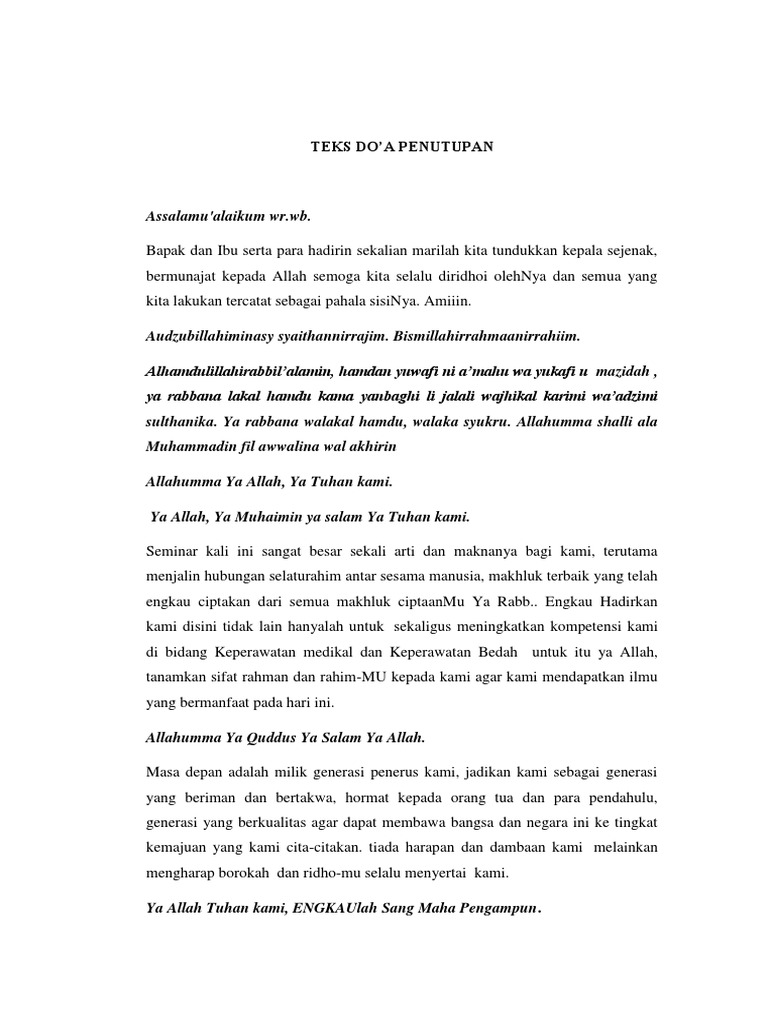 Teks Doa Penutup | PDF