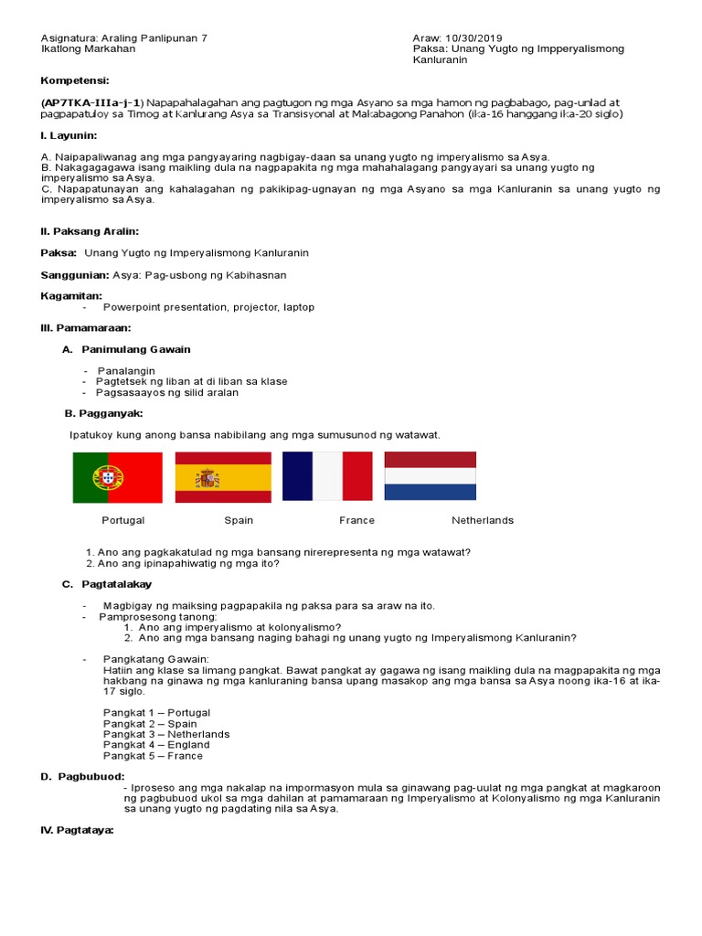 030 - Araling Panlipunan 7 10.30.2019 | PDF