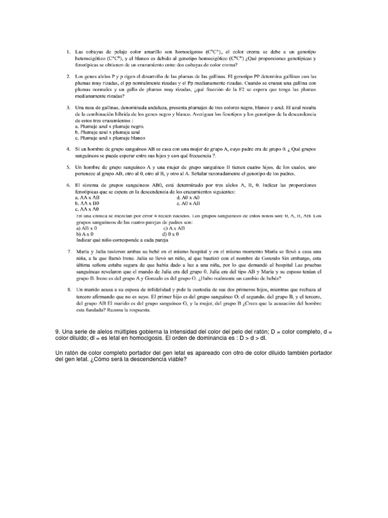 Análisis de la herencia de alelos múltiples que gobiernan el color del ...