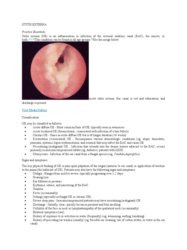 Otitis Externa | PDF | Medical Specialties | Clinical Medicine