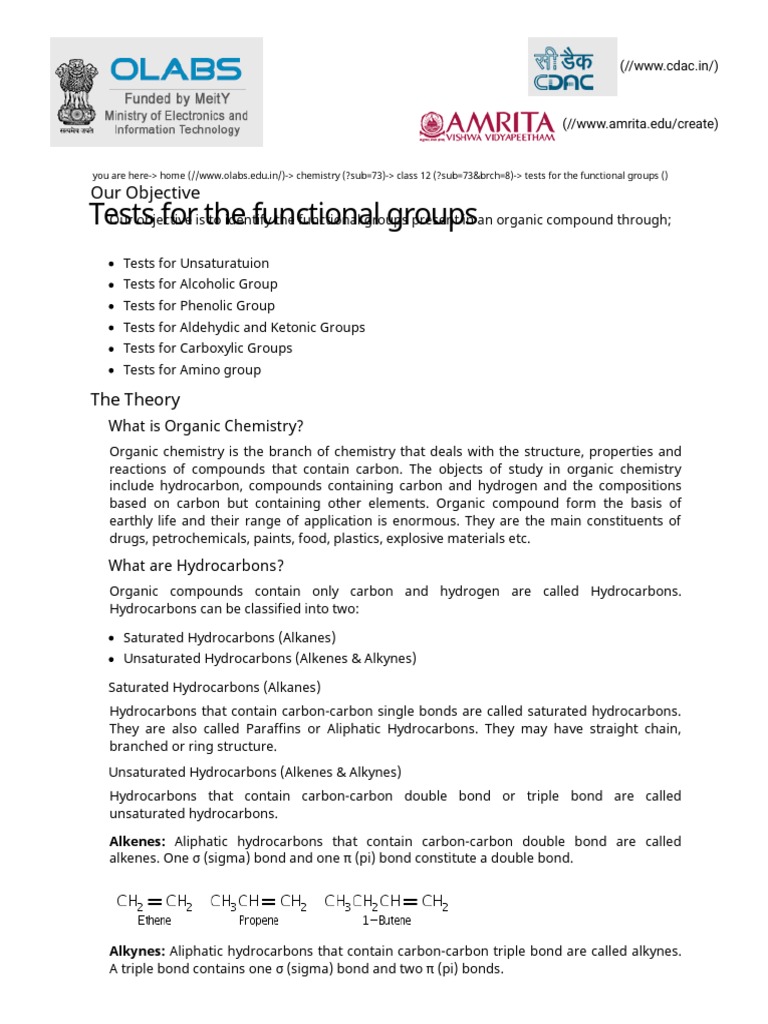 Tests For The Functional Groups (Theory) - Class 12 - Chemistry ...