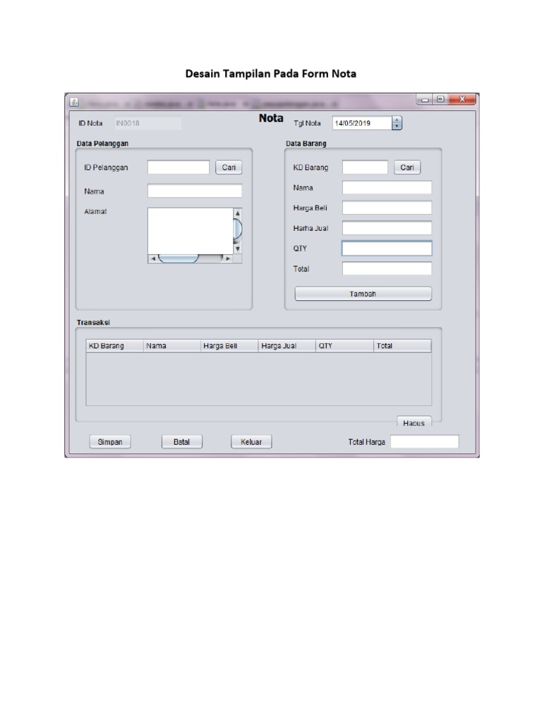 Membuat Form Nota - Pop Up Pelanggan | PDF | Sql | Software Engineering