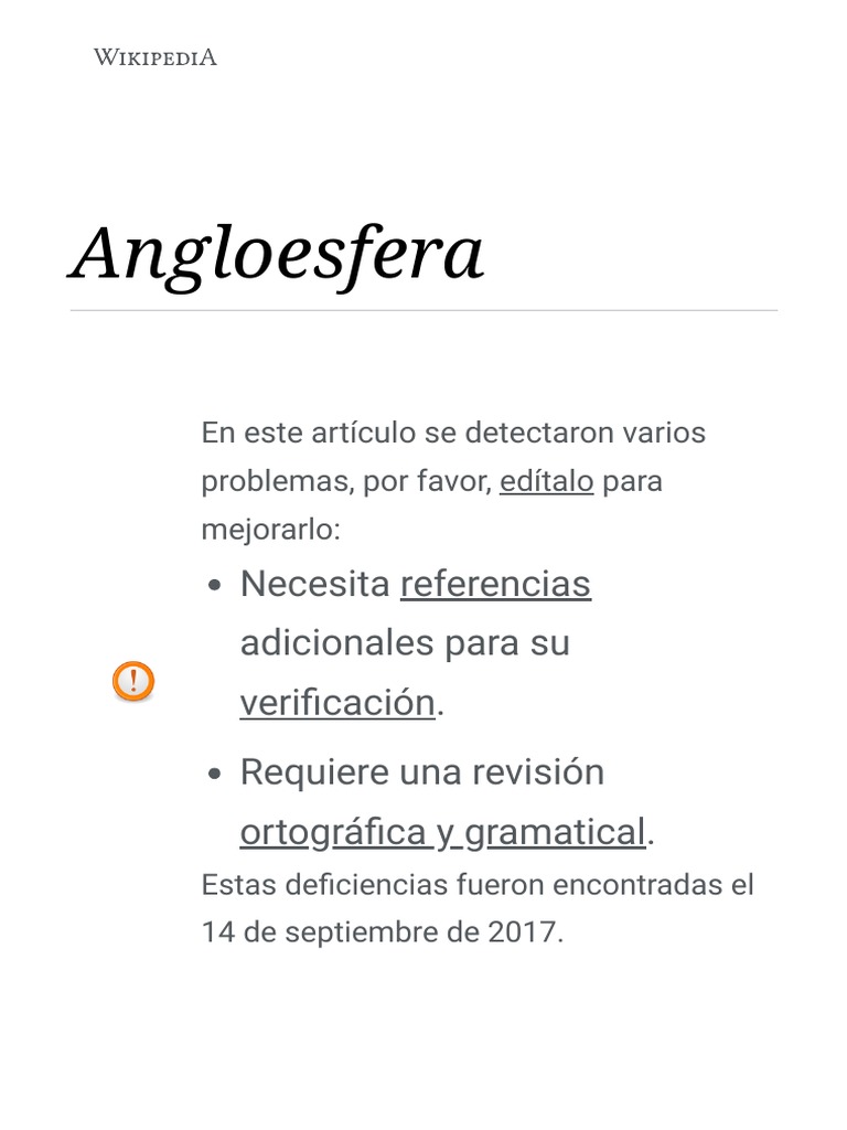 Angloesfera - Wikipedia, La Enciclopedia Libre | PDF | Geografía ...