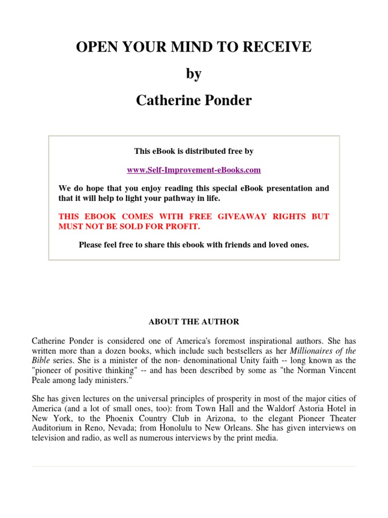 Catherine Ponder Ebook PDF | PDF | Self Help | Napoleon Hill