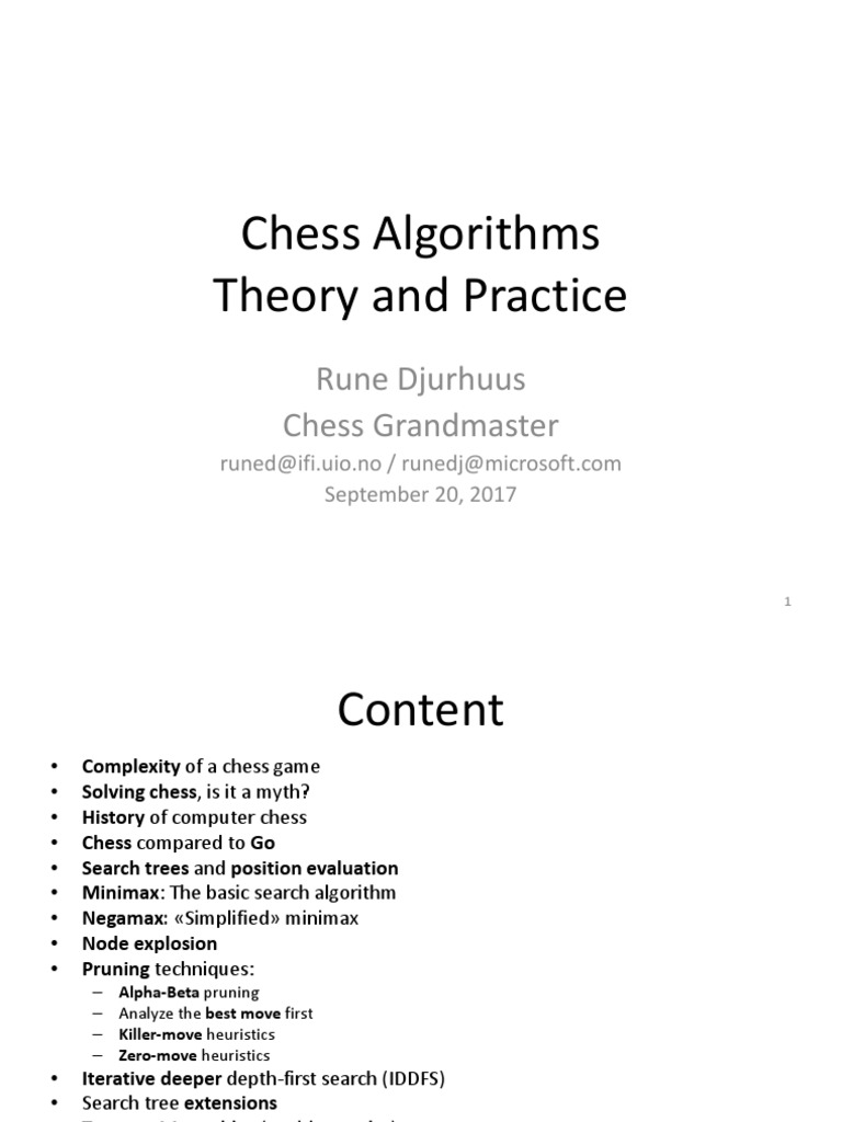Chess Algorithms Theory and Practice - Ver2017 | PDF | Traditional ...