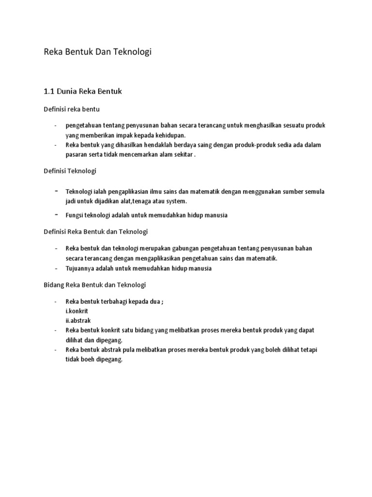 Reka Bentuk Dan Teknologi | PDF