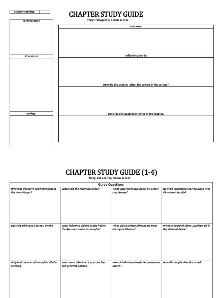 Things Fall Apart Study Guide | PDF