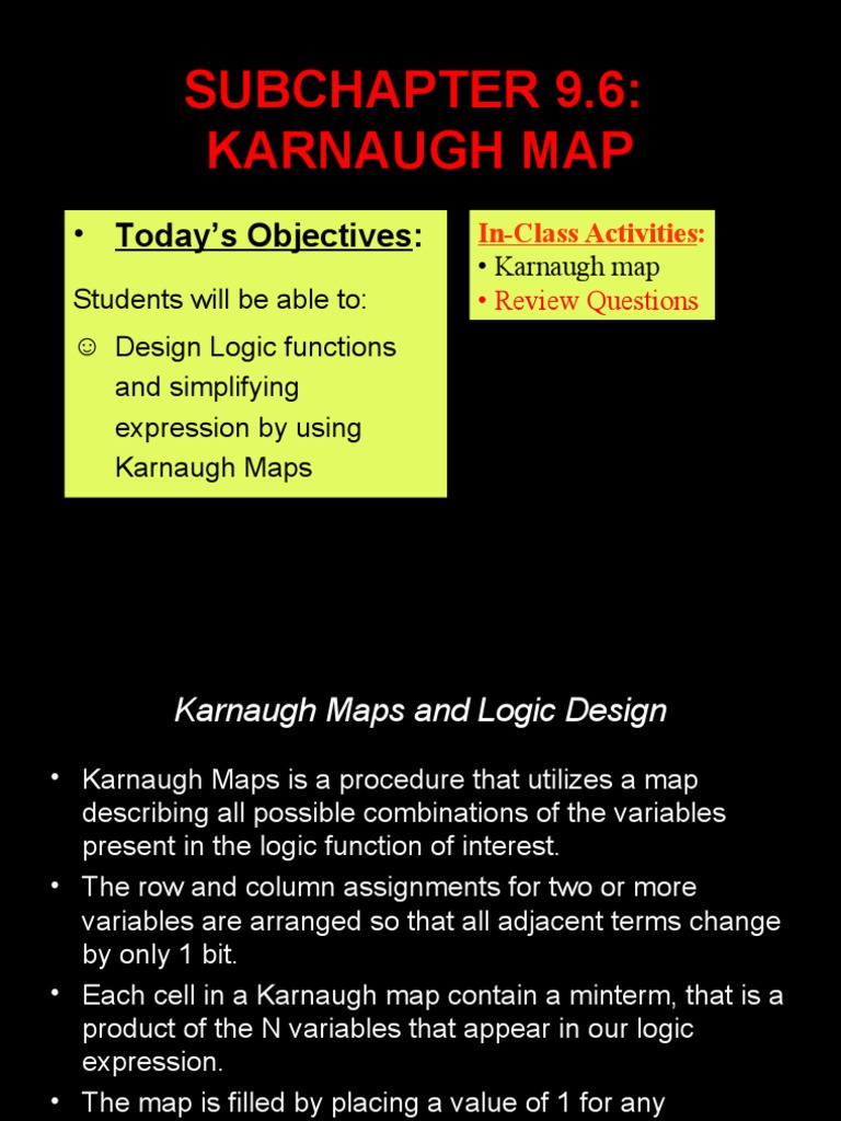Karnaugh Maps for Logic Design | PDF