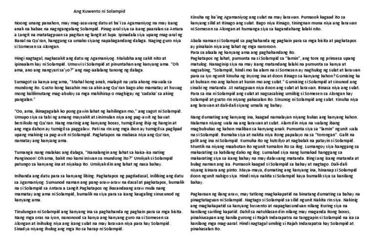 Ang Kuwento Ni Solampid | PDF