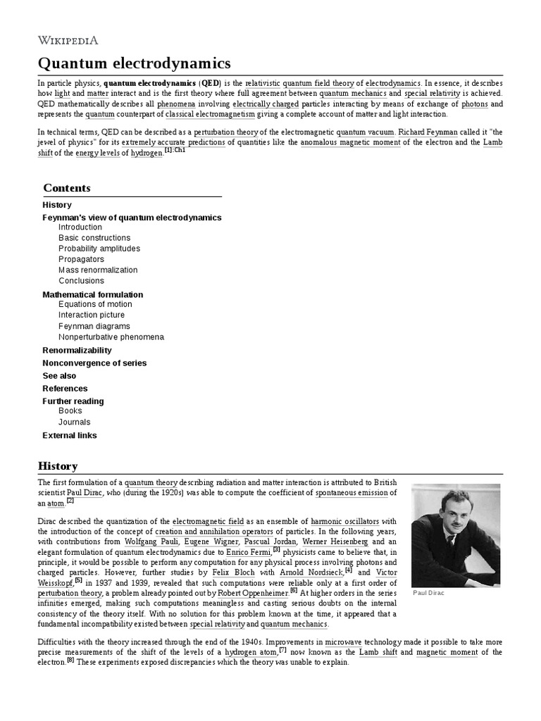 Quantum Electrodynamics PDF | PDF | Business