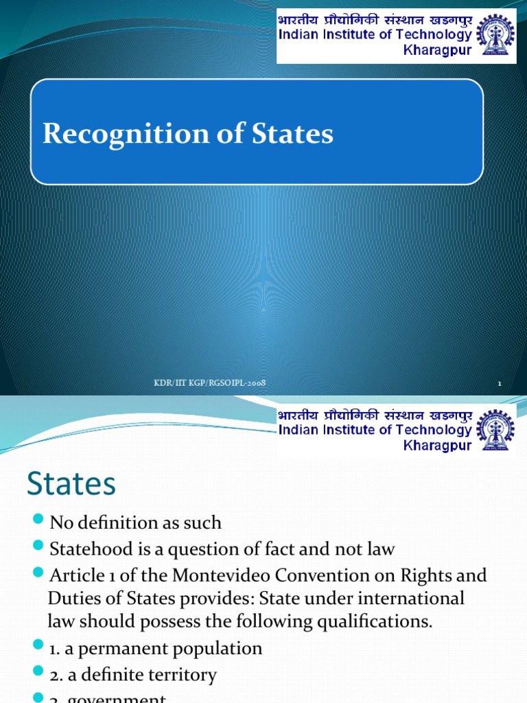 Recognition of States | PDF | Sovereign State | Treaty