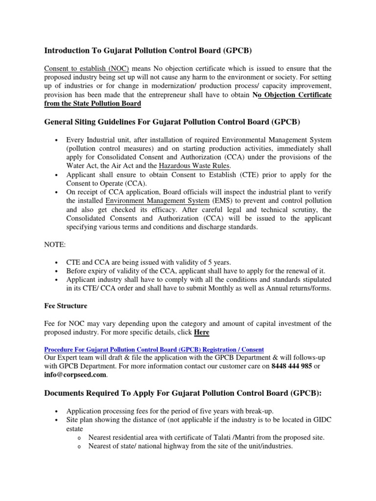 GPCB Infor Cca | PDF | Waste Management | Chimney