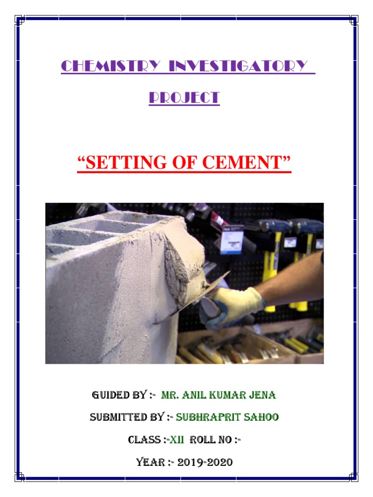 Setting of Cement | PDF | Mortar (Masonry) | Cement