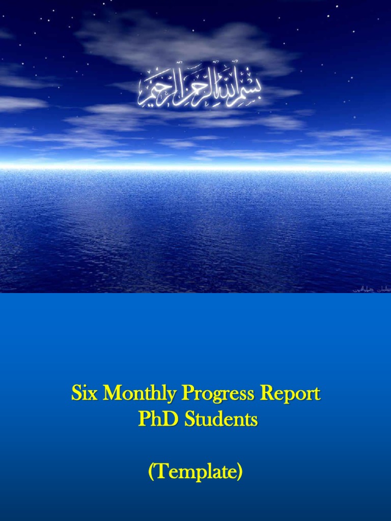 PHD Progress Presentation Template | PDF | Doctor Of Philosophy | Thesis