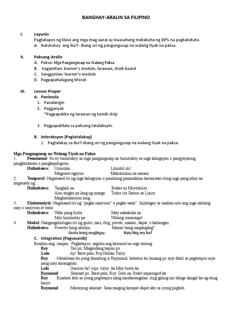 Filipino 8 Lesson Plan | PDF