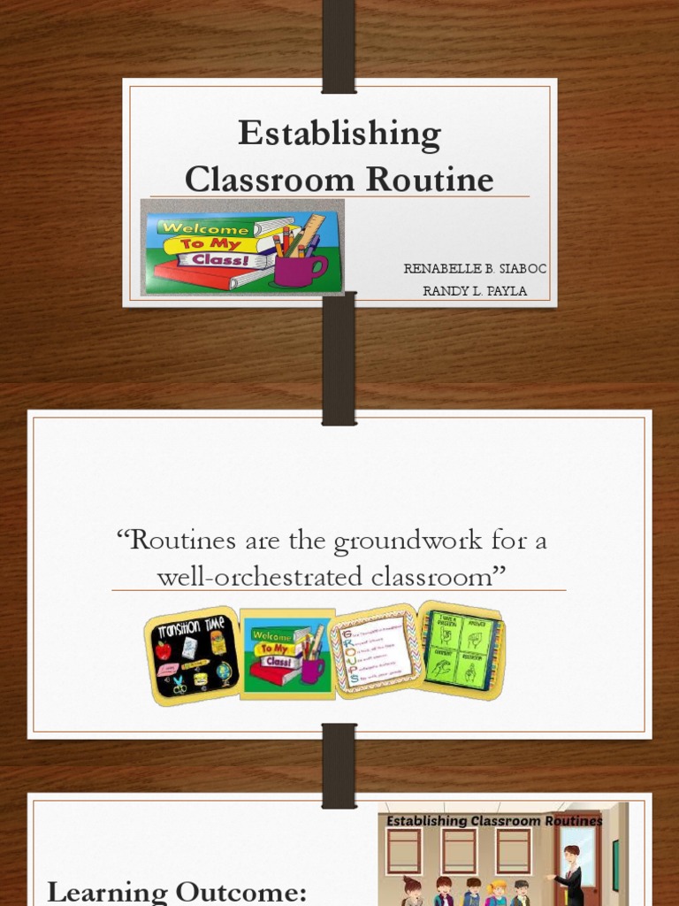 Establishing Classroom Routine | PDF | Learning | Behavior Modification