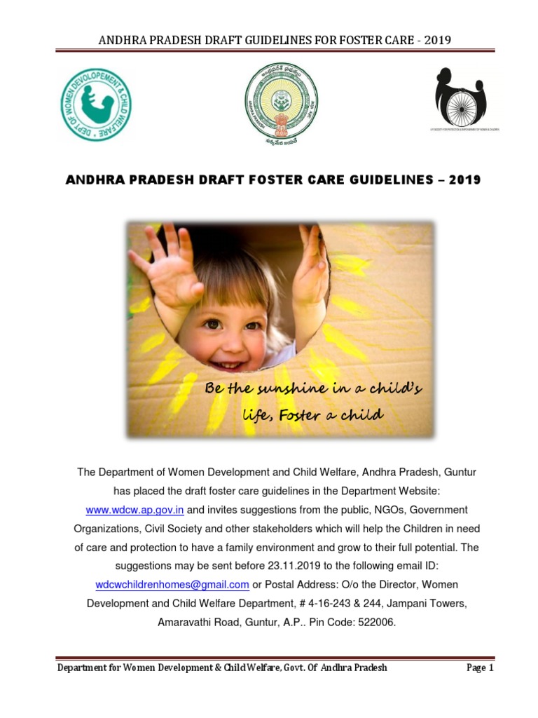 AP Draft Foster Care Guidelines 2019 | PDF | Foster Care | Family