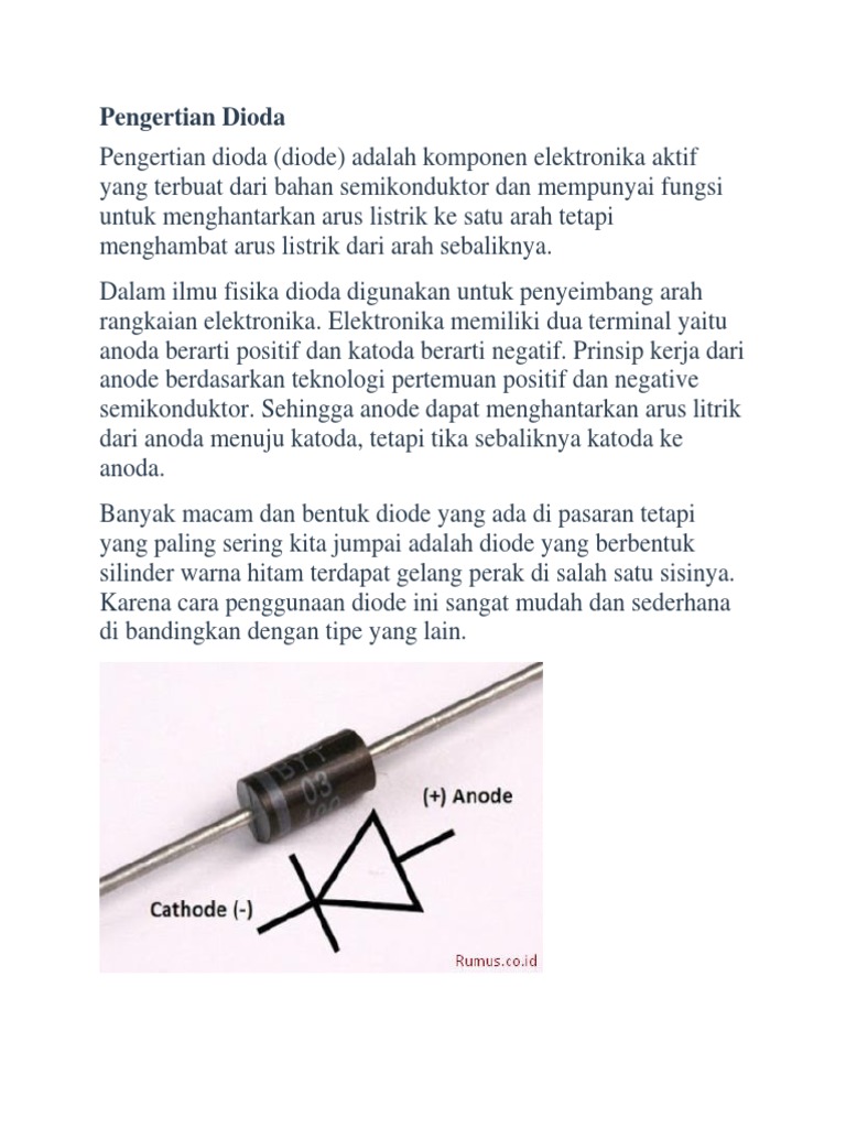 Pengertian Dioda | PDF | Sains & Matematika | Teknologi & Rekayasa
