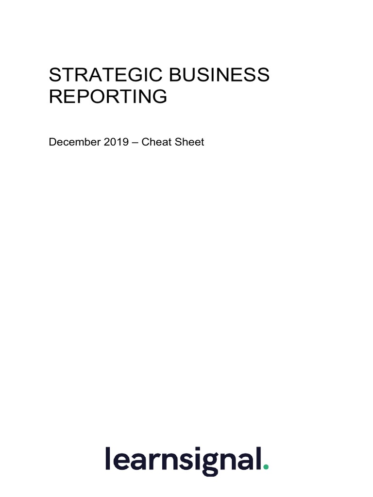 SBR Cheat Sheet | Download Free PDF | Question | Test (Assessment)